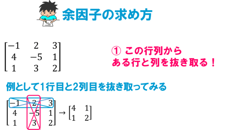 行列における「余因子」と「余因子展開」について説明する 線形代数を宇宙一わかりやすく解説してみるサイト